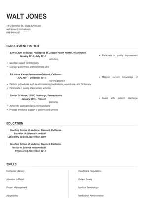 Ed Nurse Resume Sample & Tips | Online Resume Builder