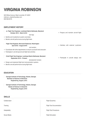 Flight Test Engineer Resume Sample & Tips | Online Resume Builder