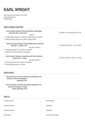 Graphic Designer Resume Sample & Tips | Online Resume Builder